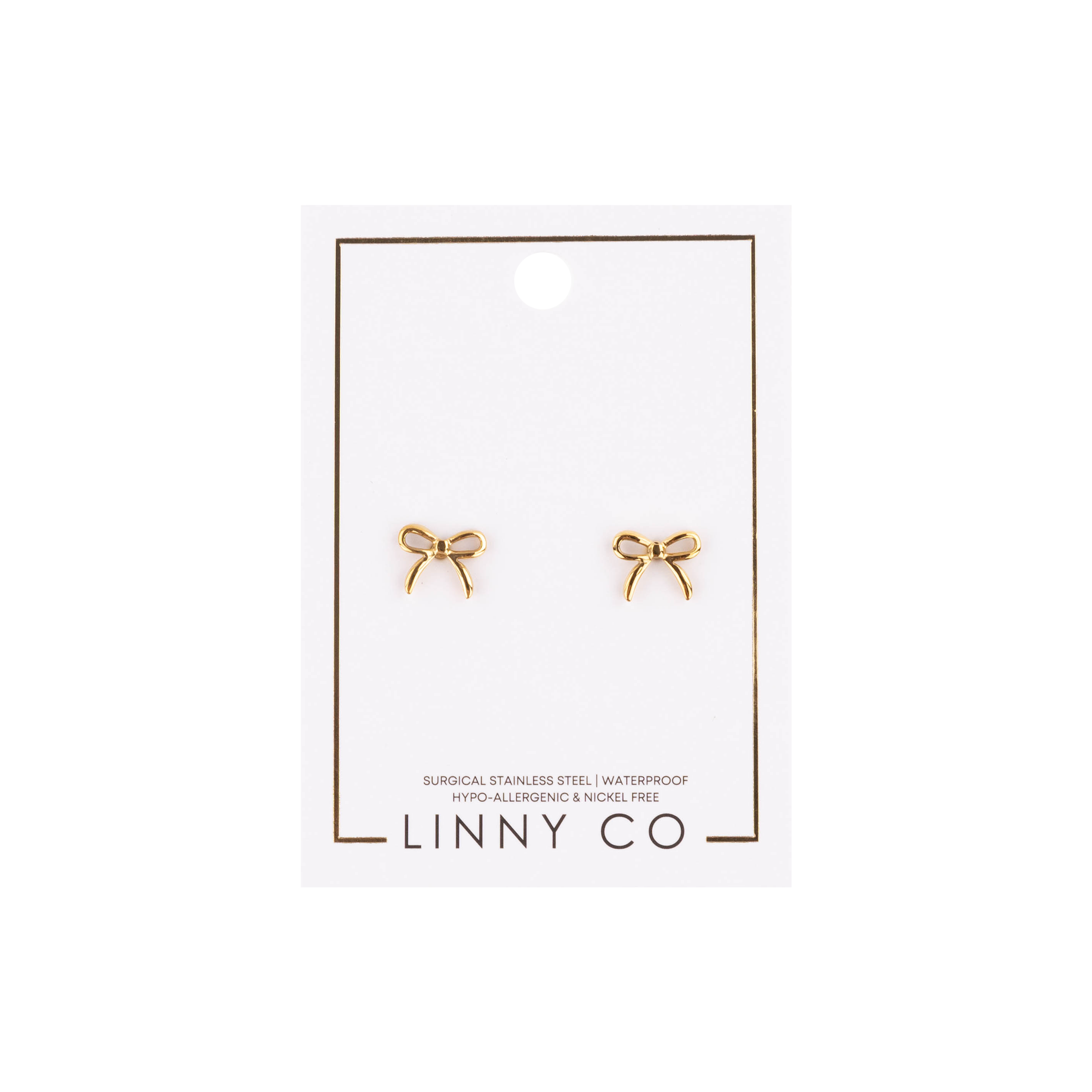 Gold Bow Stud Earrings