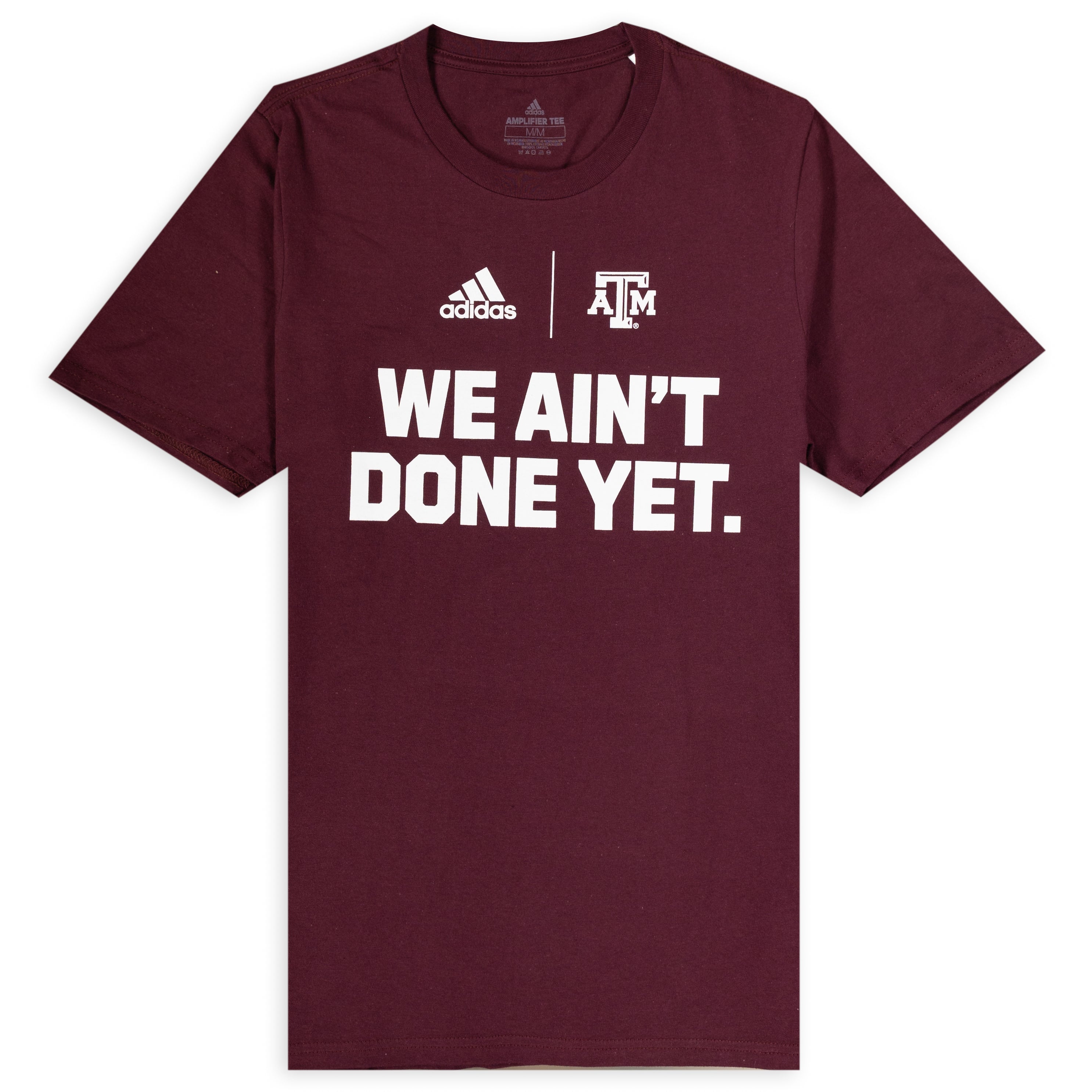 Texas A&M Adidas We Aint Done Yet Amplifier Tee