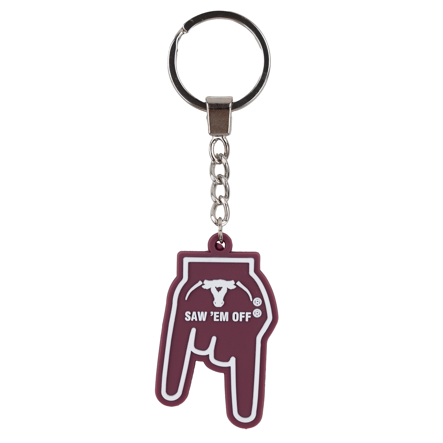 Saw 'Em Off Horns Down Keychain