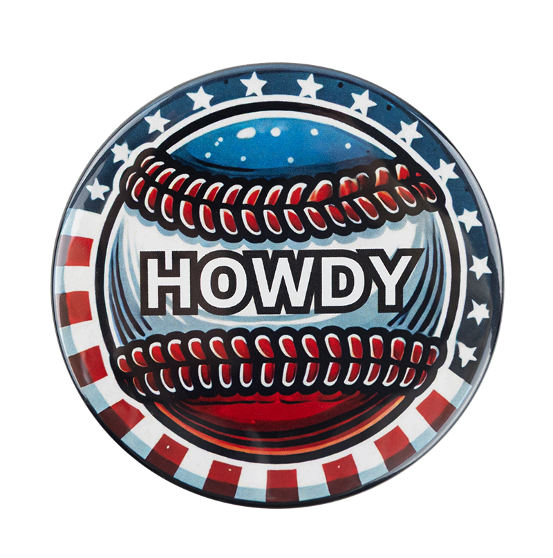 Red White Blue Howdy Button