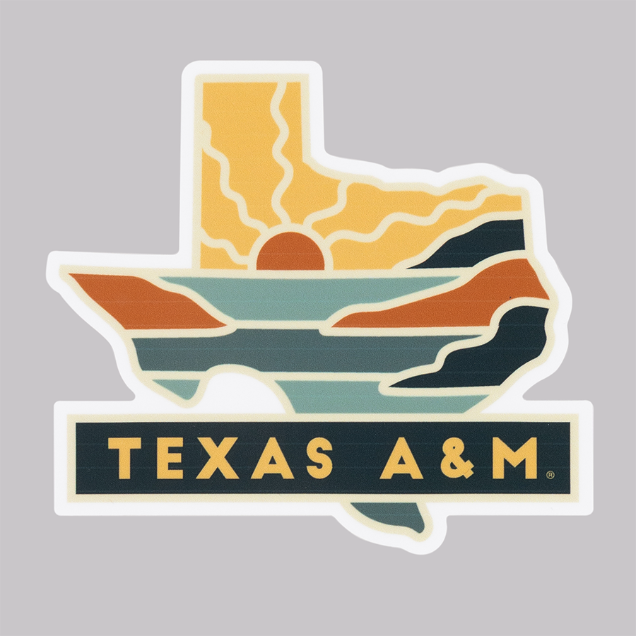 Texas A&M Beach Sunset Dizzler Sticker