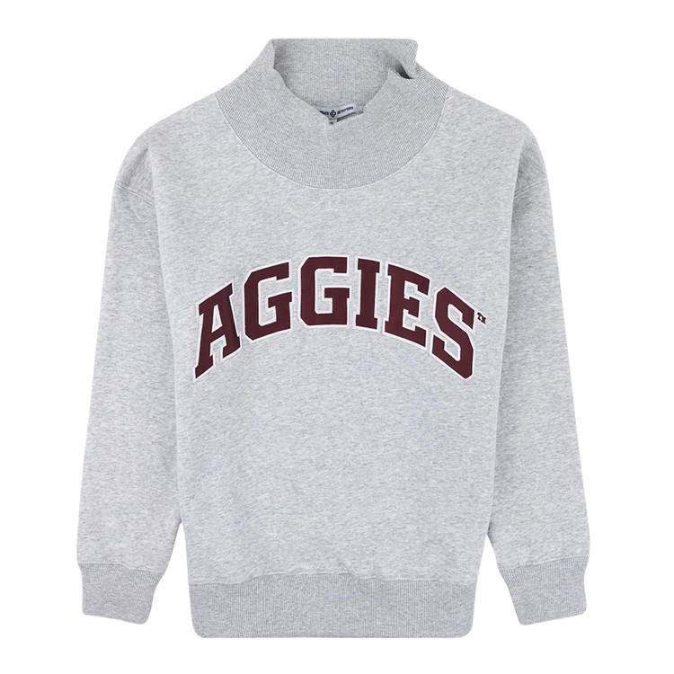Aggies Gray Mock Neck Sweatshirt - Aggieland Outfitters