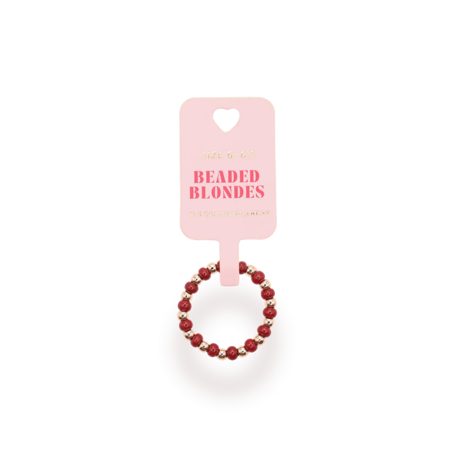 Beaded Blondes Maroon Demi Ring