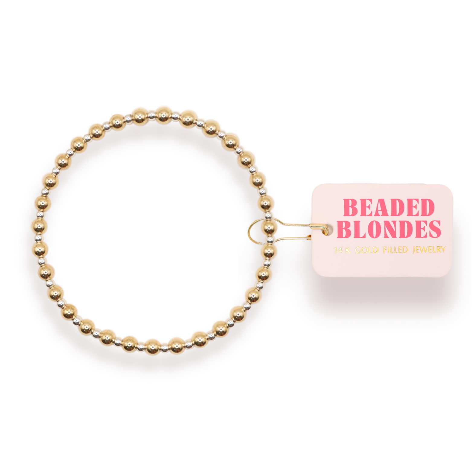 Beaded Blondes Mini Katy Bracelet Gold w/ Silver