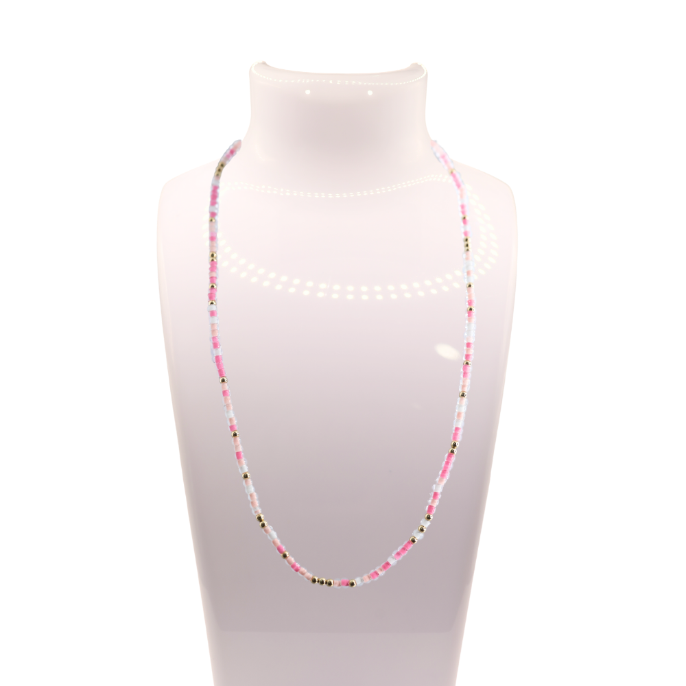 Beaded Blondes Rosey Pink Sprinkle Necklace