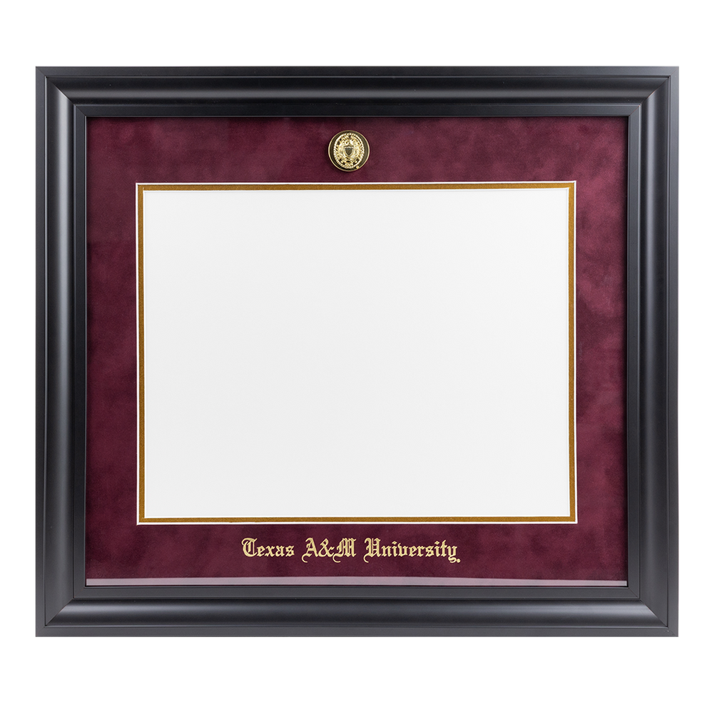 Executive Black with Maroon Suede Diploma Frame