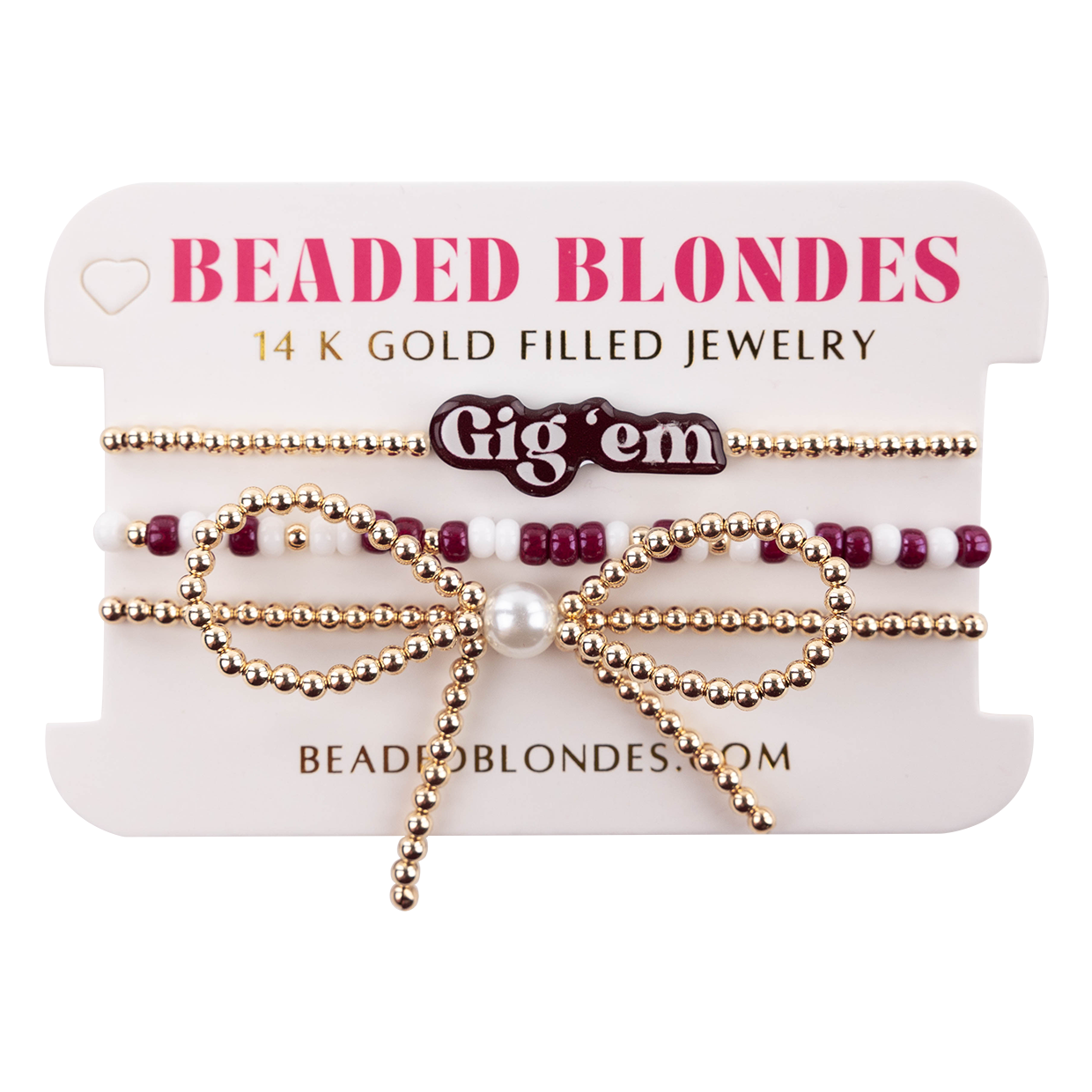 Gameday Bow Stack of 3 Bracelets