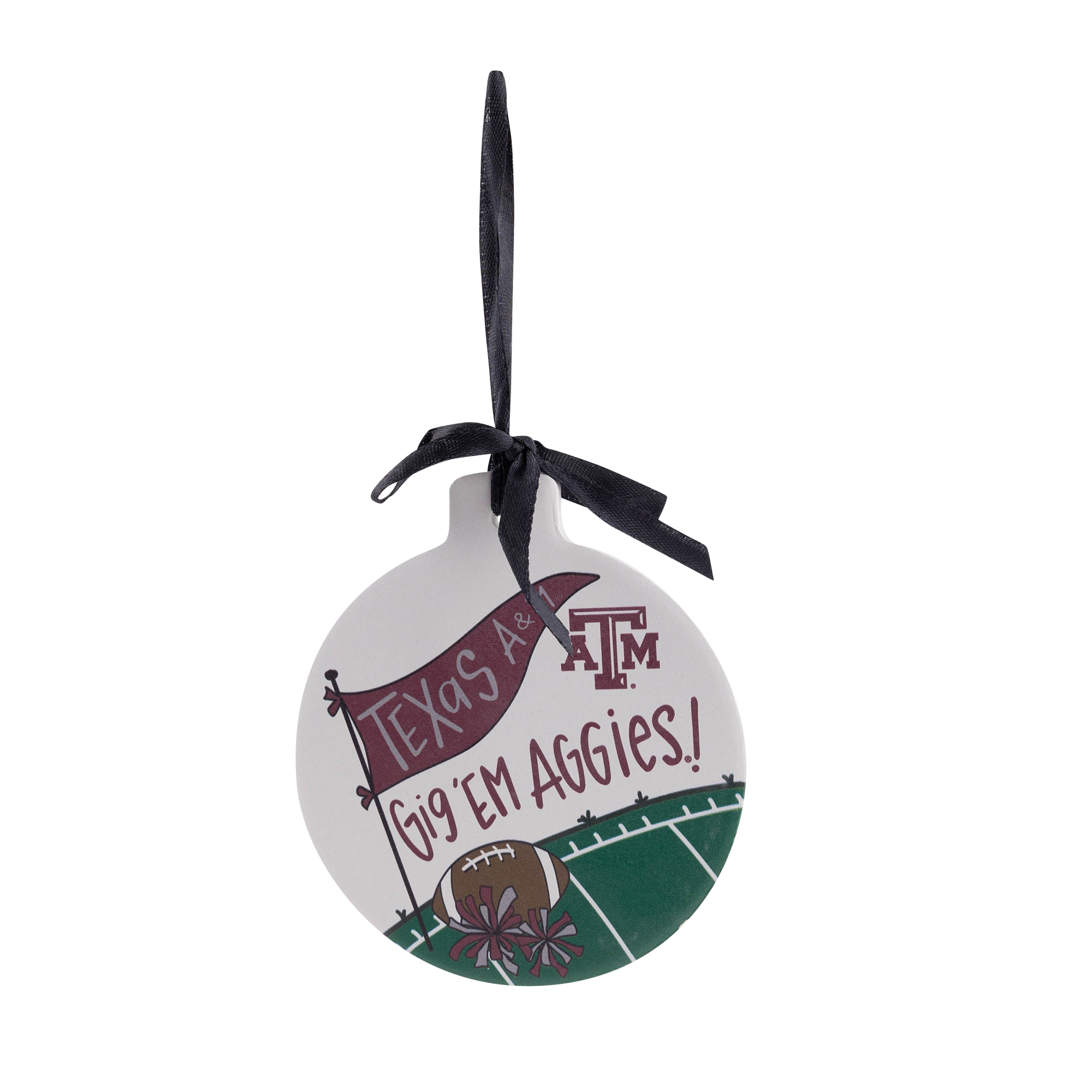 Gig 'Em Aggies Football Stone Ornament