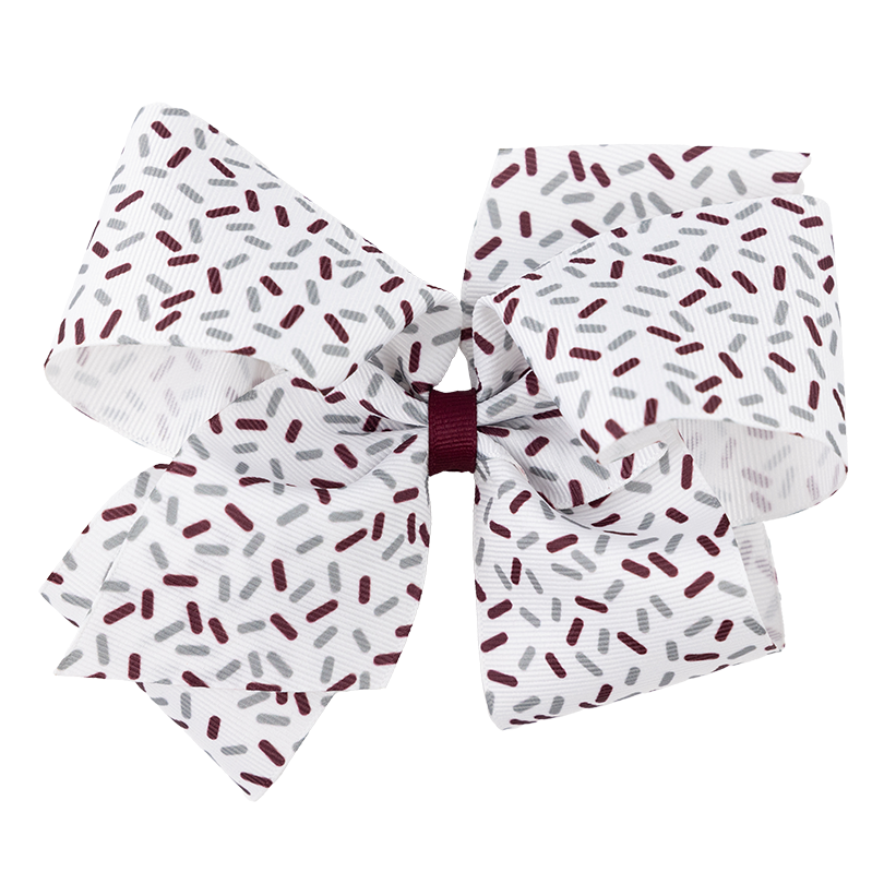 King Confetti Print Bow – Hair Accessory for Fans
