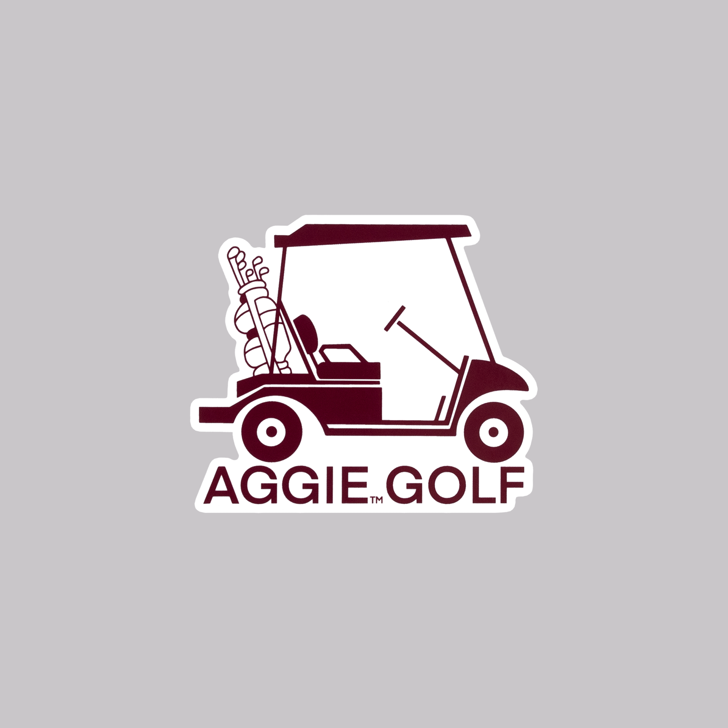Maroon Aggie Golf Cart Sticker