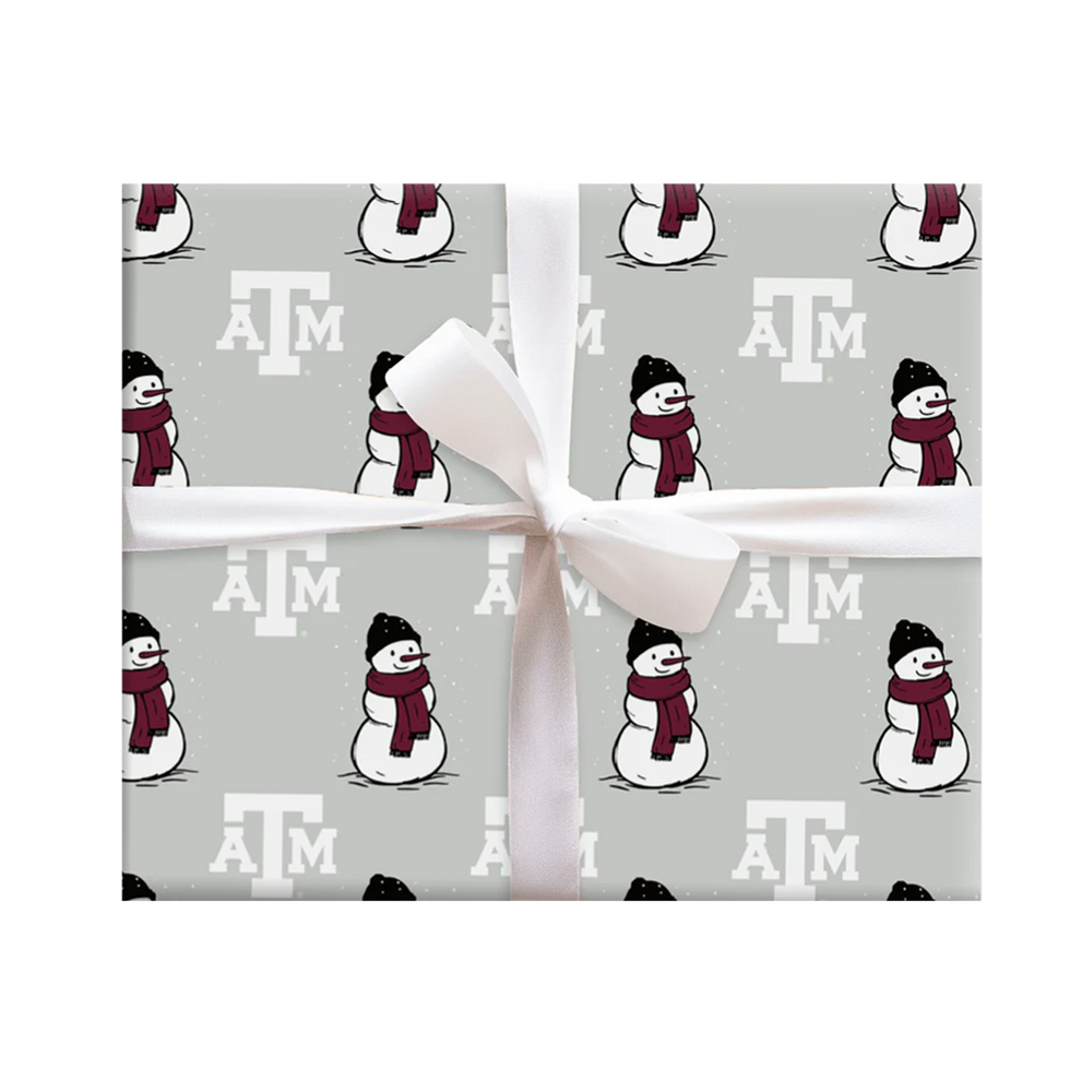 Texas A&M Aggie Snowman Wrapping Paper