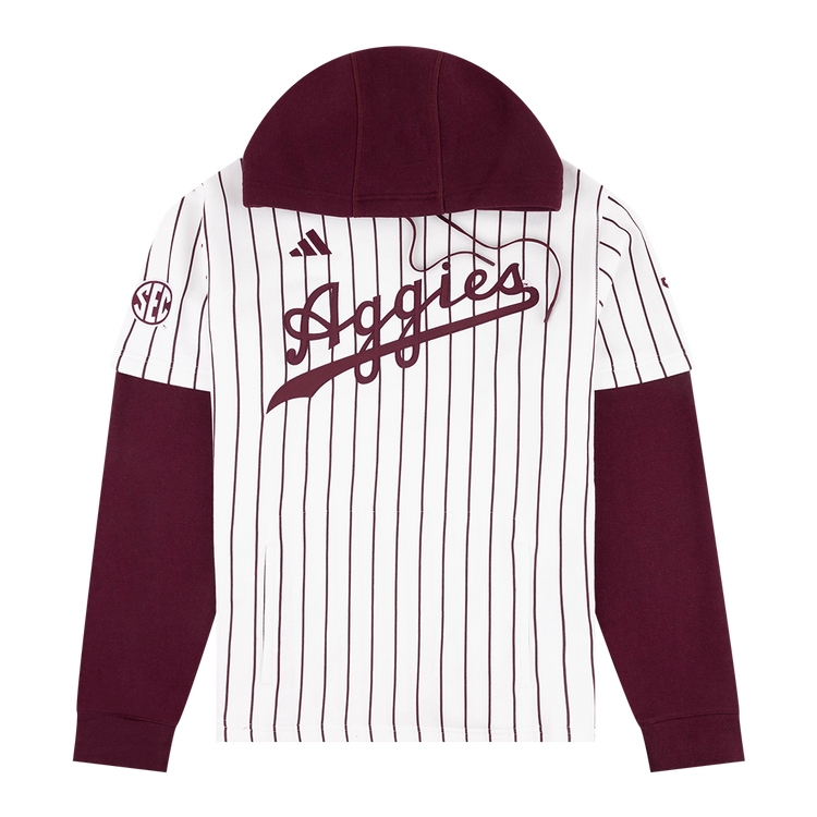 Aggies Adidas Baseball Pinstripe Hoodie - Aggieland Outfitters