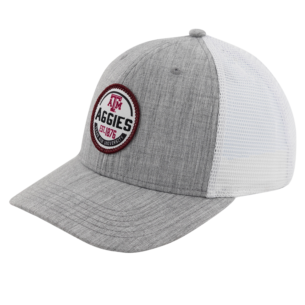 Texas A&M Aggies Circle Patch Grey Mesh Hat