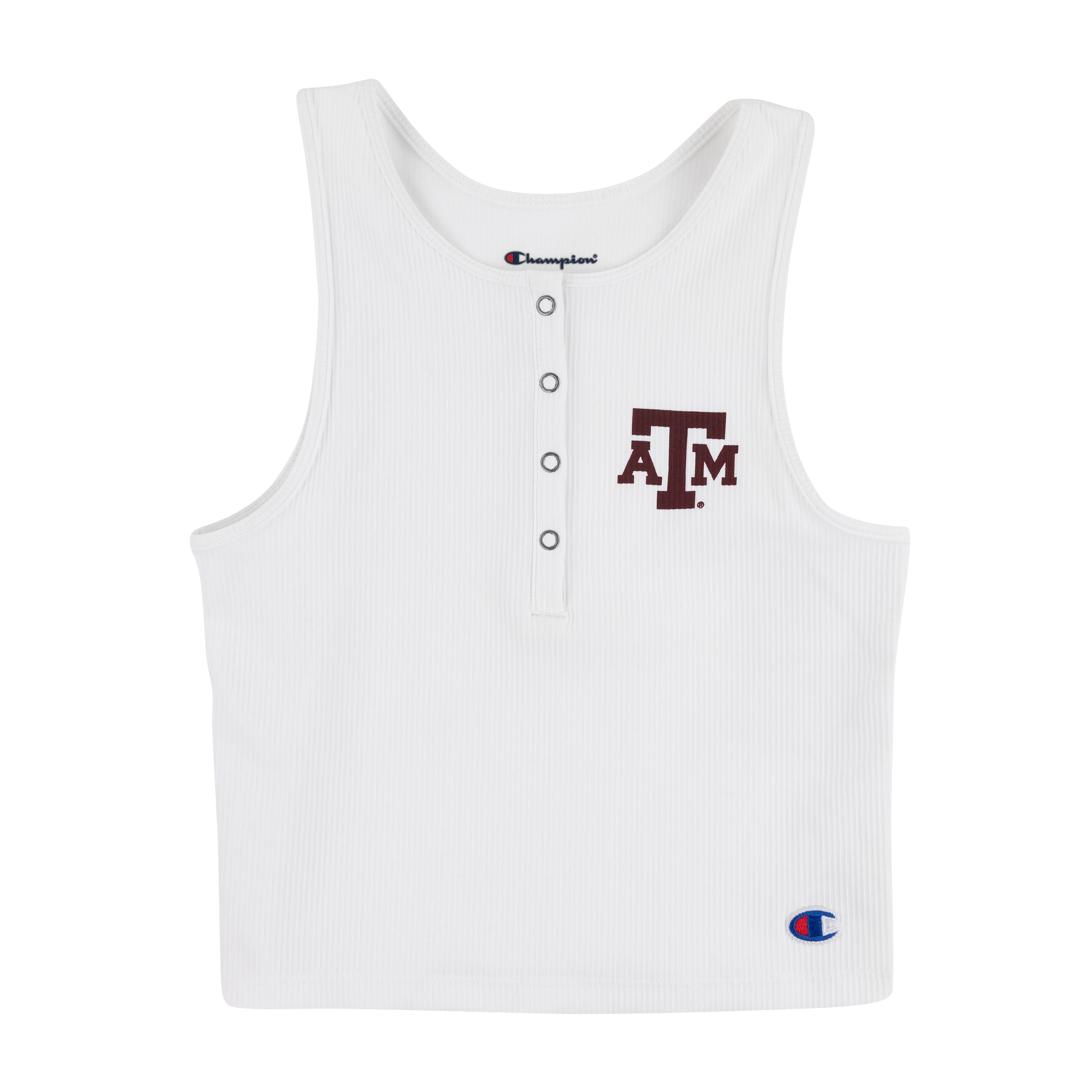 Champion Ottoman Rib Henley Crop White – Aggieland Outfitters