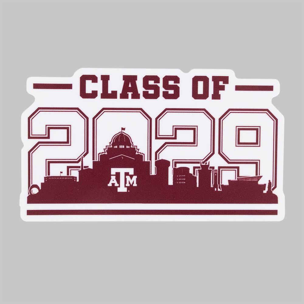 Texas A&M Class of 2029 Skyline Sticker