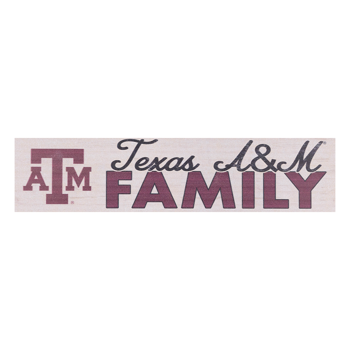 Texas A&M Family Block Sign 3x13