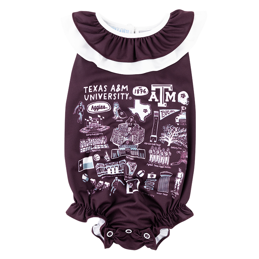 Texas A&M Infant Impressions Ruffle Collar Bodysuit