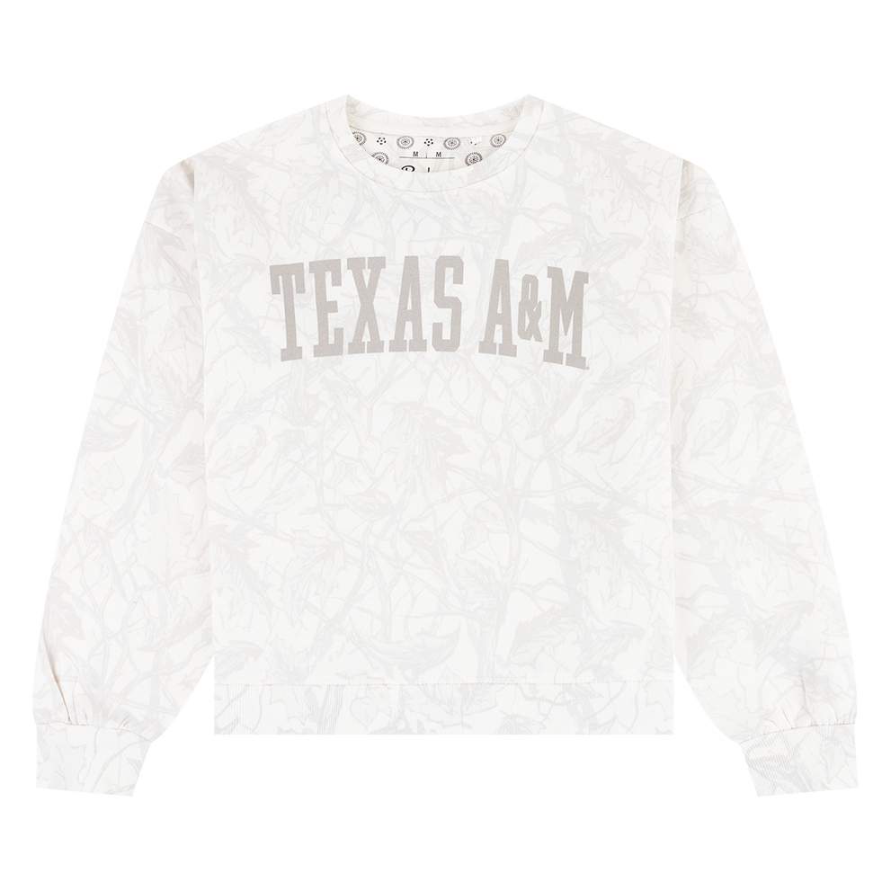 Texas A&M Pressbox Crewneck in Gray Camo - Aggieland Outfitters