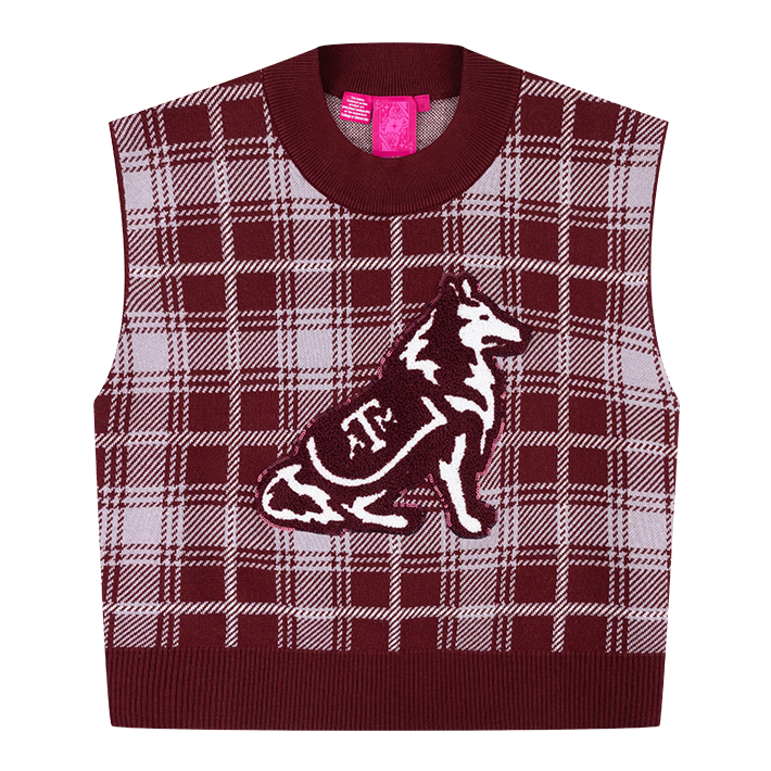 Texas A&M Queen of Sparkles Plaid Reveille Sweater Vest