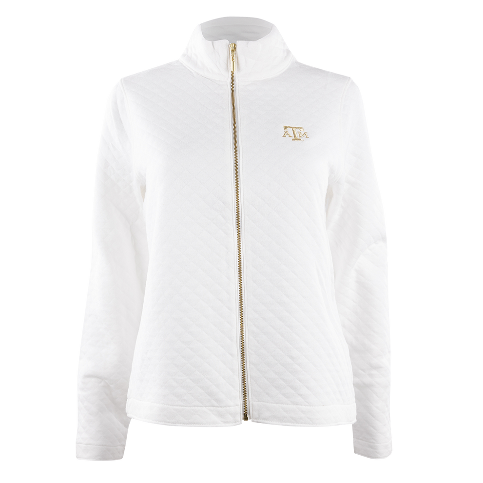 Texas A&M Relaxed Gold Quilted Full Zip Jacket