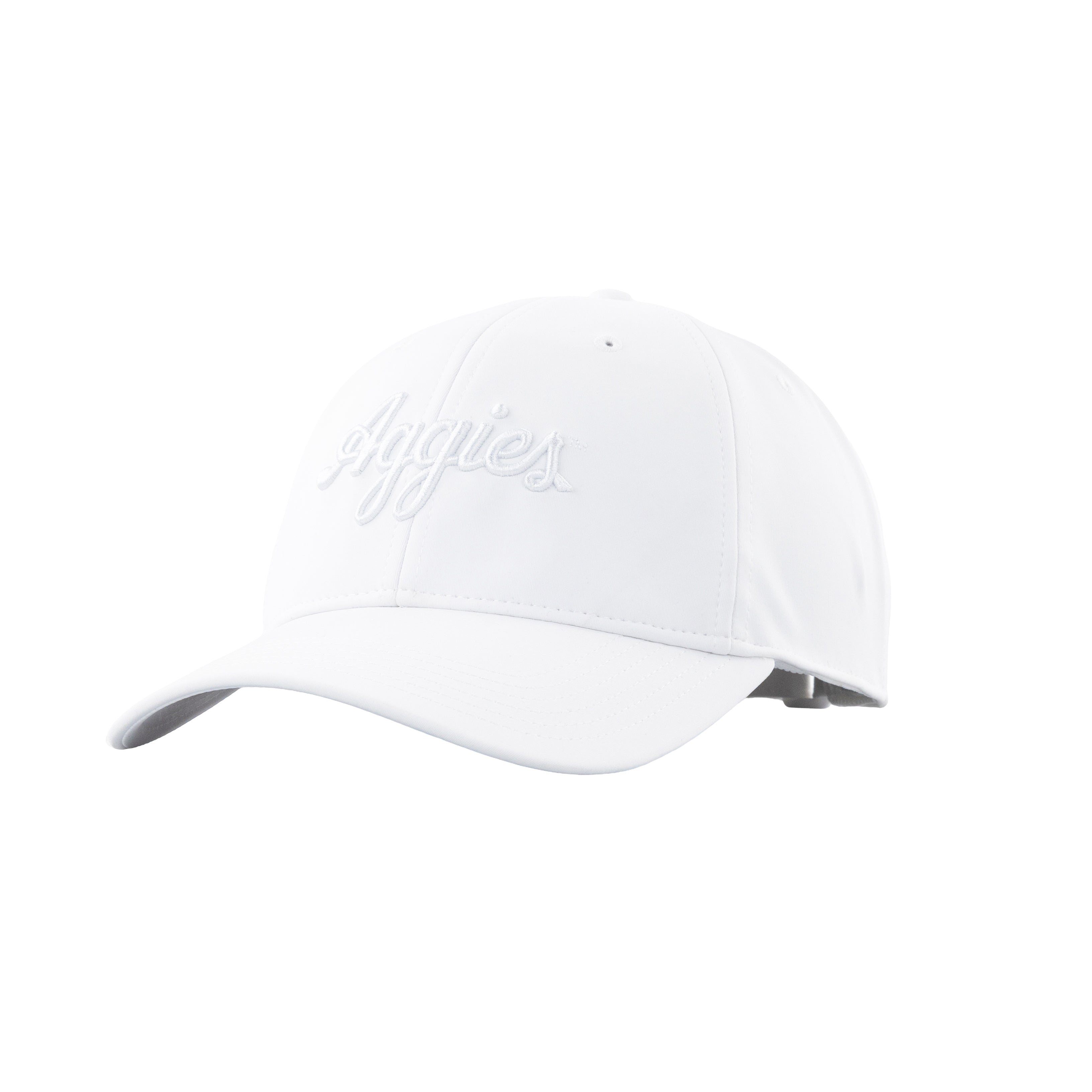 Collegiate Outfitters Aggies White on White Script Hat