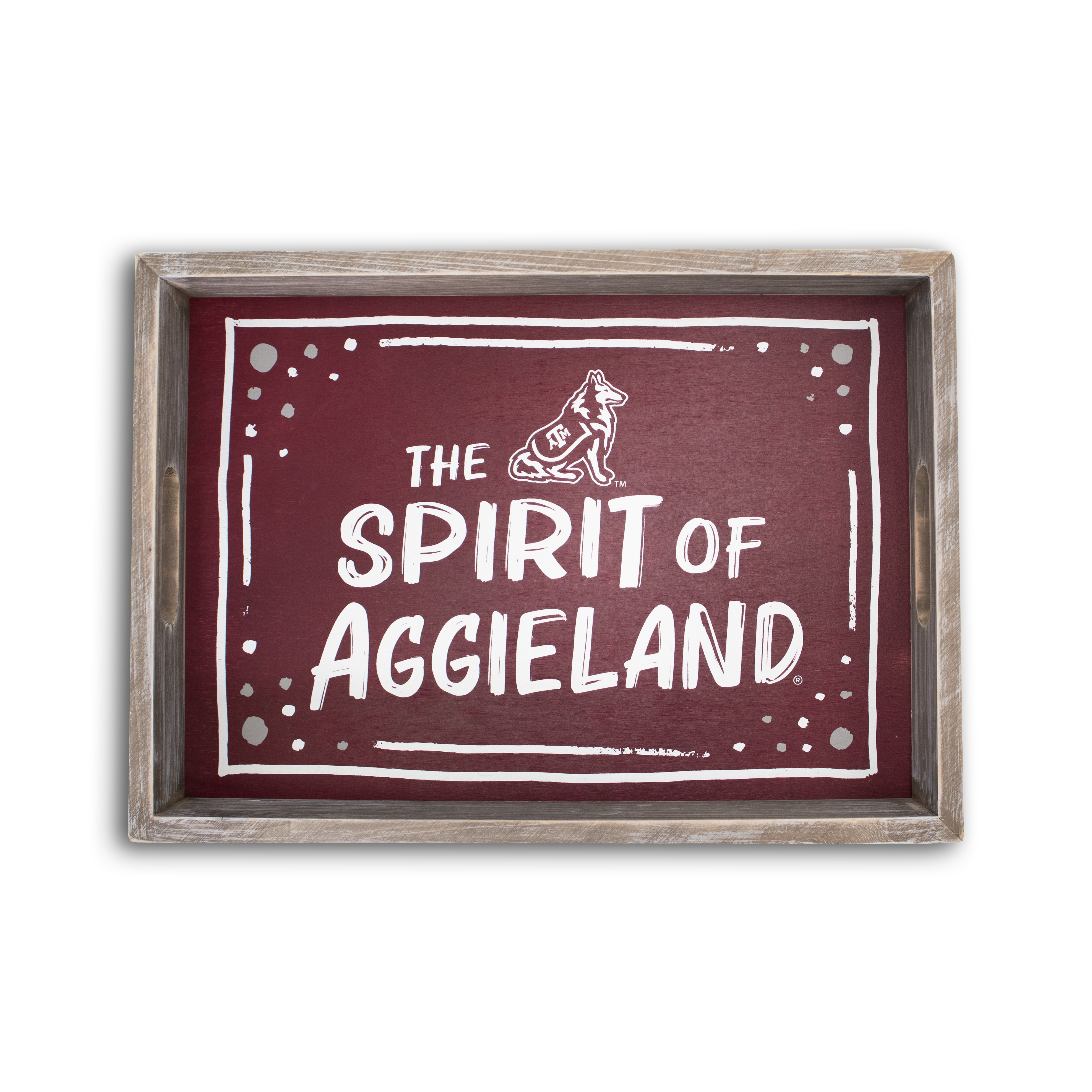 The Spirit Of Aggieland Maroon Wooden Rectangular Tray