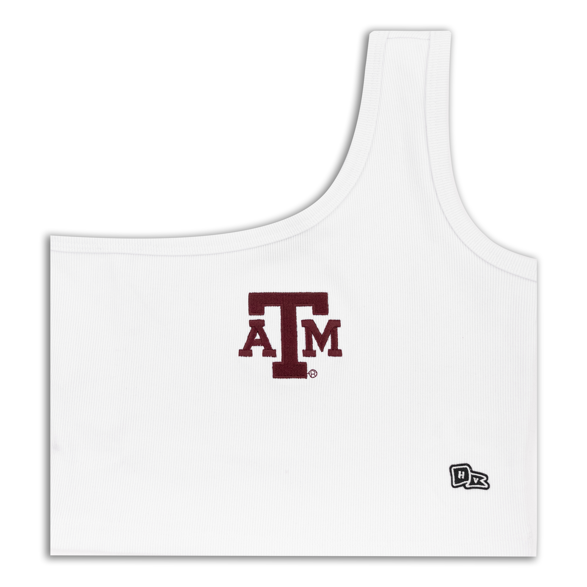 Texas A&M One Shoulder White Crop Top - Aggieland Outfitters
