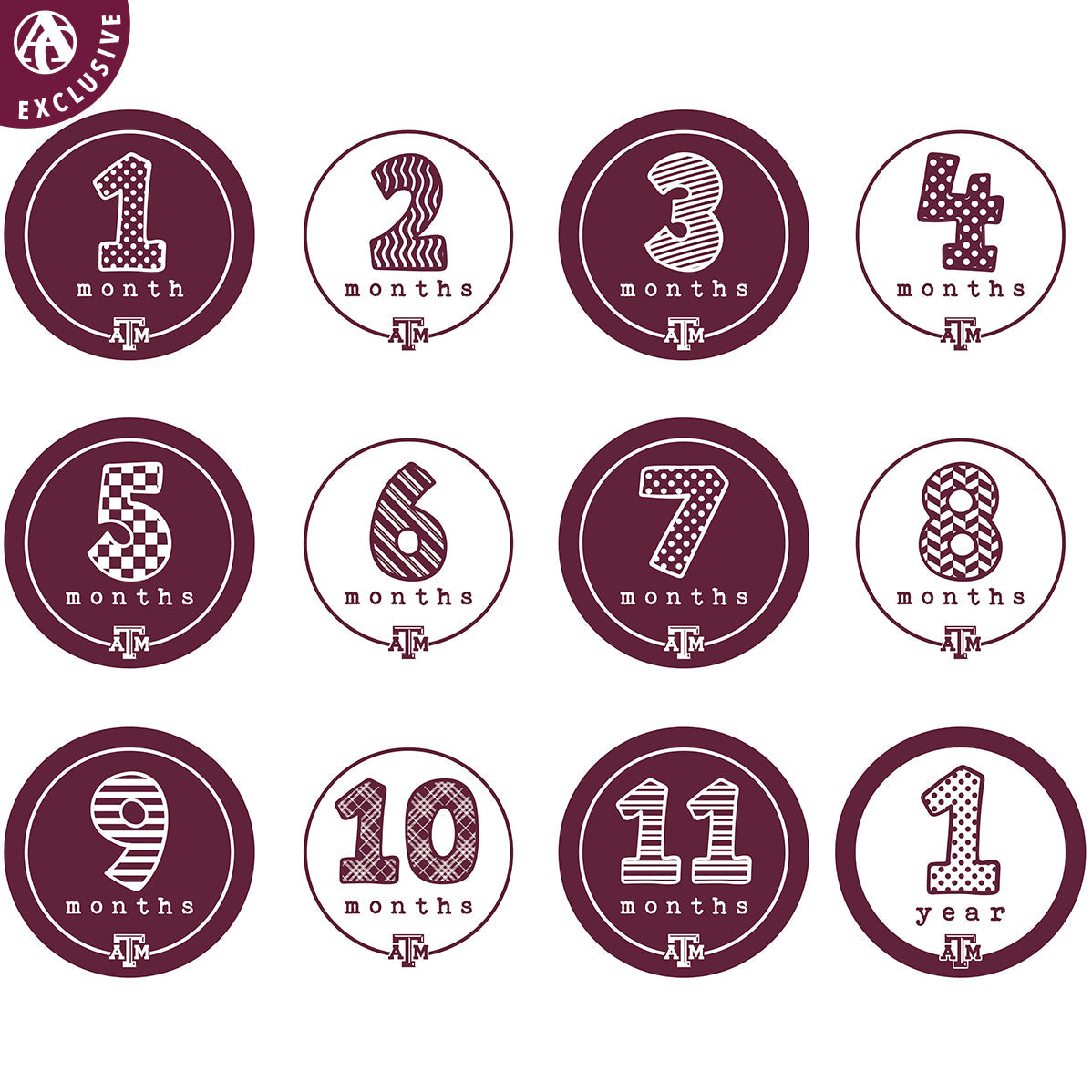 Lil' Ags First Year Monthly Stickers – Aggieland Outfitters