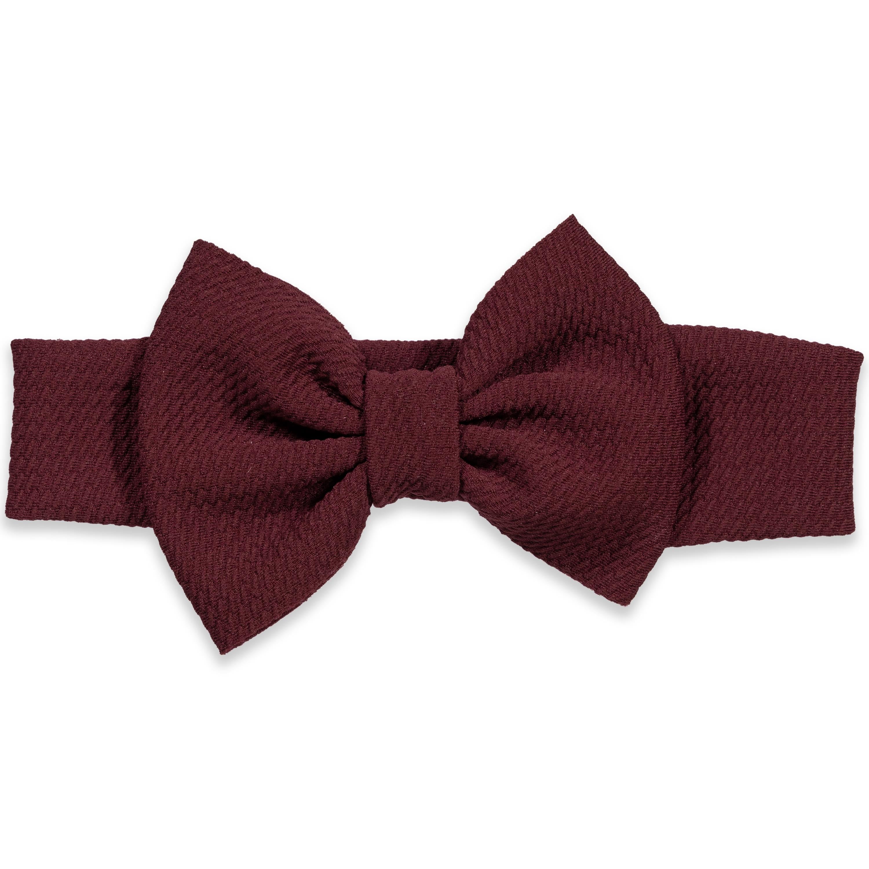 Maroon Knit Headband With Bow