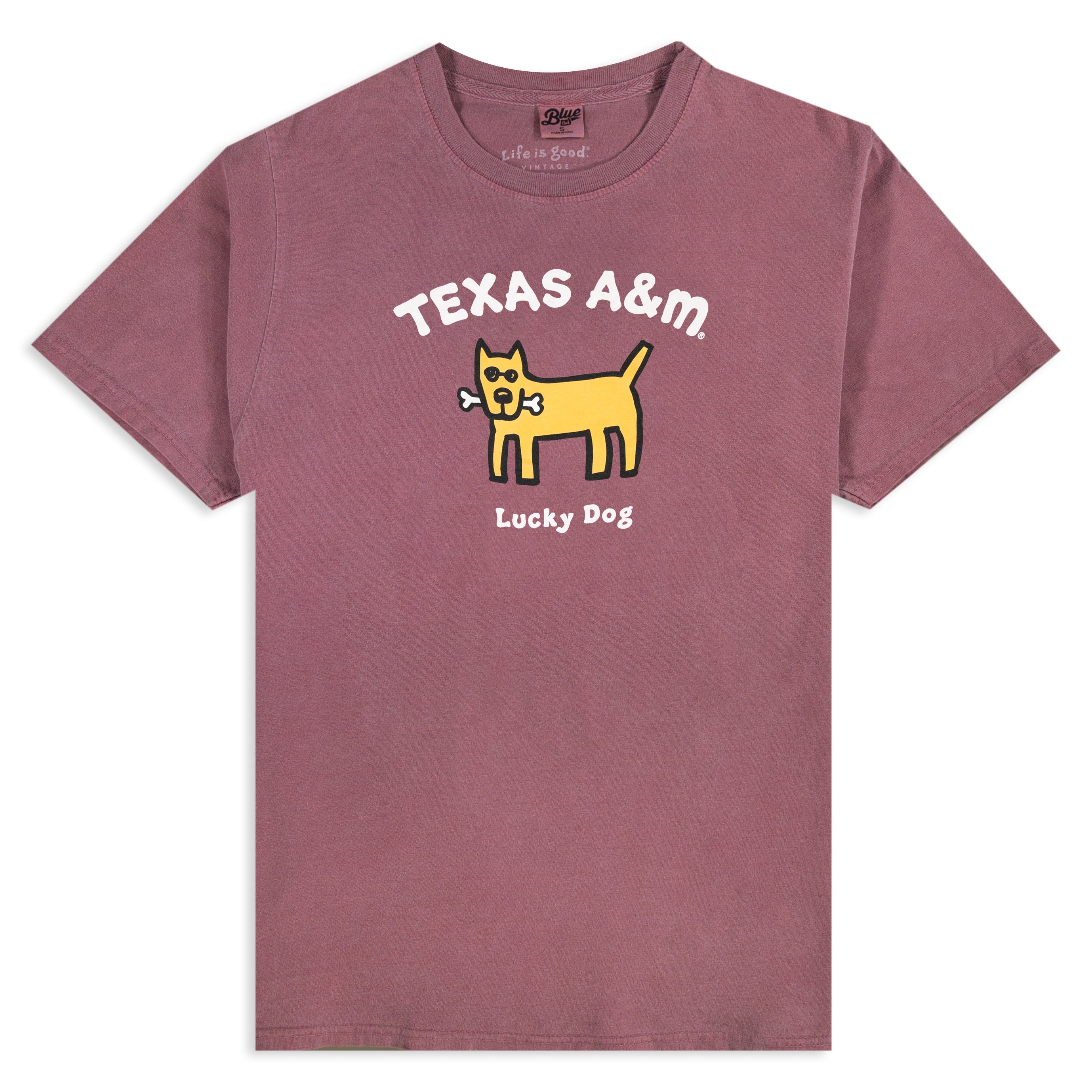 Texas A&M Life Is Good Lucky Jake Dog Maroon T-Shirt