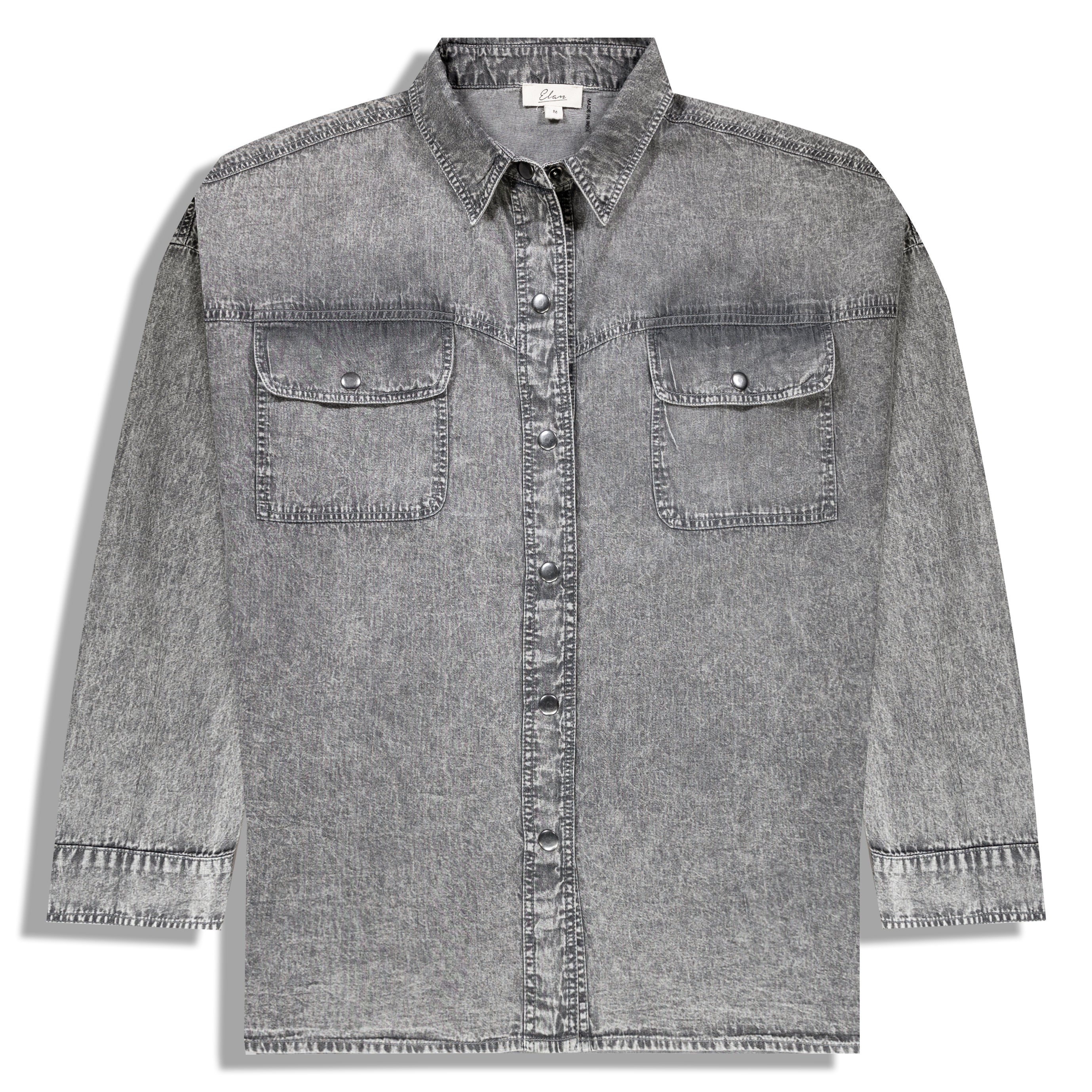 Button Down Acid Wash Top